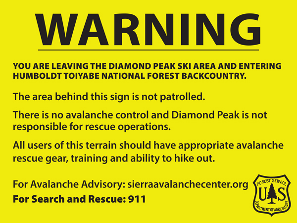 Backcountry Gate | Diamond Peak Ski Resort